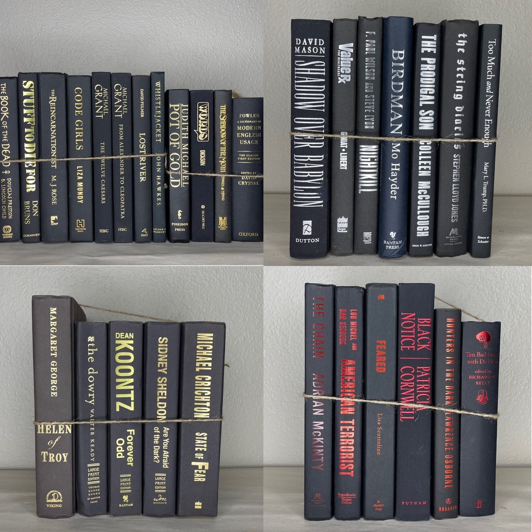 Modern Decorative Books by Color - Black/charcoal Bundles With Gold ...