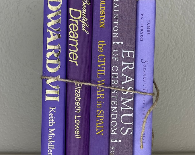 Bundle of Lavender Light Pale Purple White Book Decor Stack - Etsy