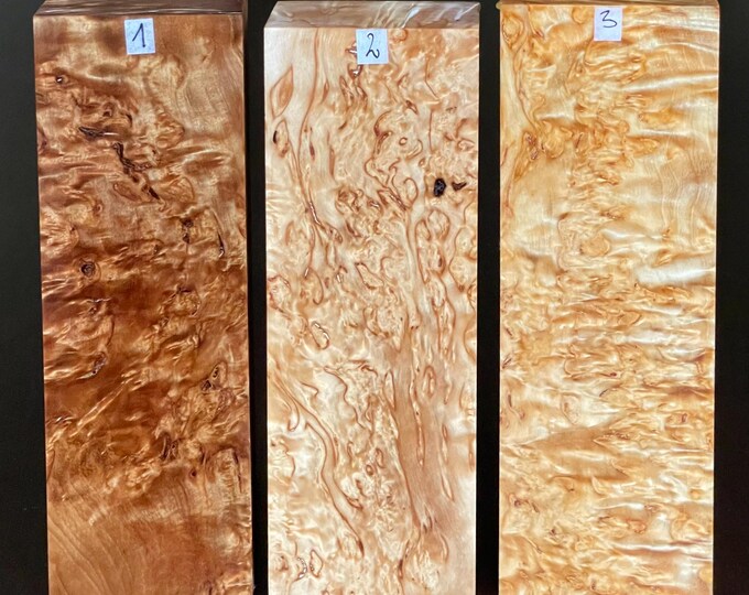 Stabilized Karelian Masur Birch Blocks. Exotic Figured Wood for Knife ...