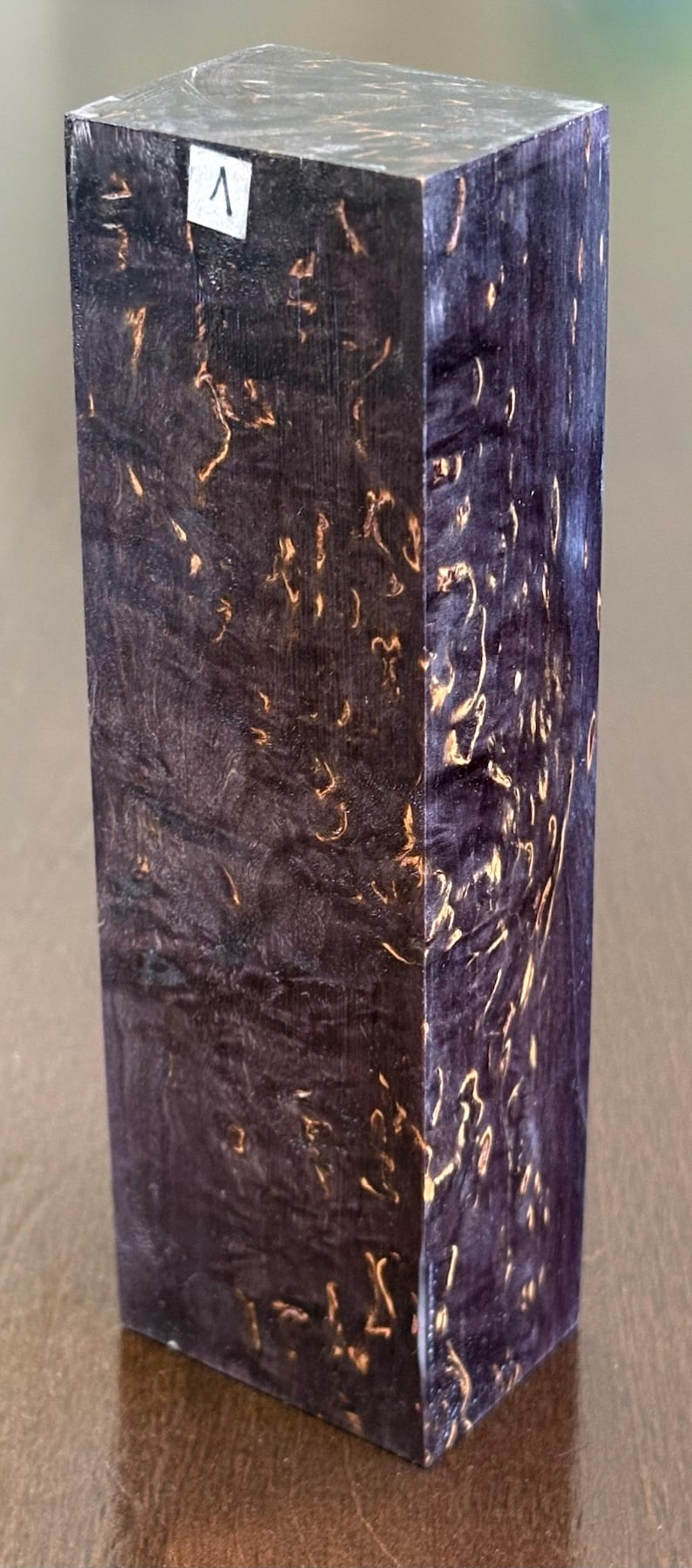 Black Dyed Masur Birch Wood Handle Block: Stabilized Karelian Birch ...