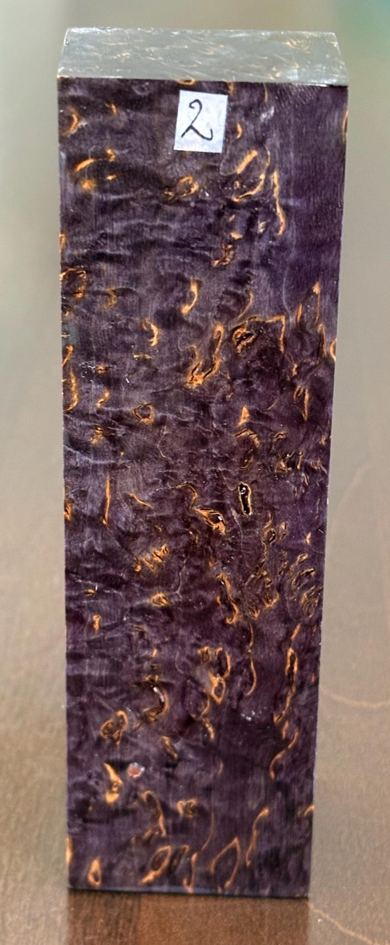 Black Dyed Masur Birch Wood Handle Block: Stabilized Karelian Birch ...