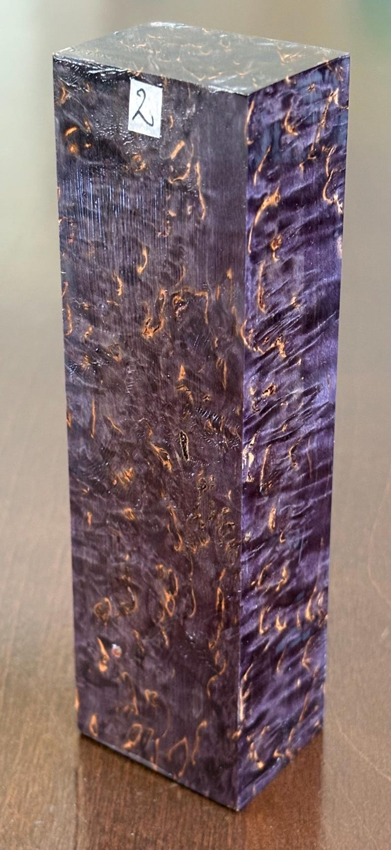 Black Dyed Masur Birch Wood Handle Block: Stabilized Karelian Birch ...
