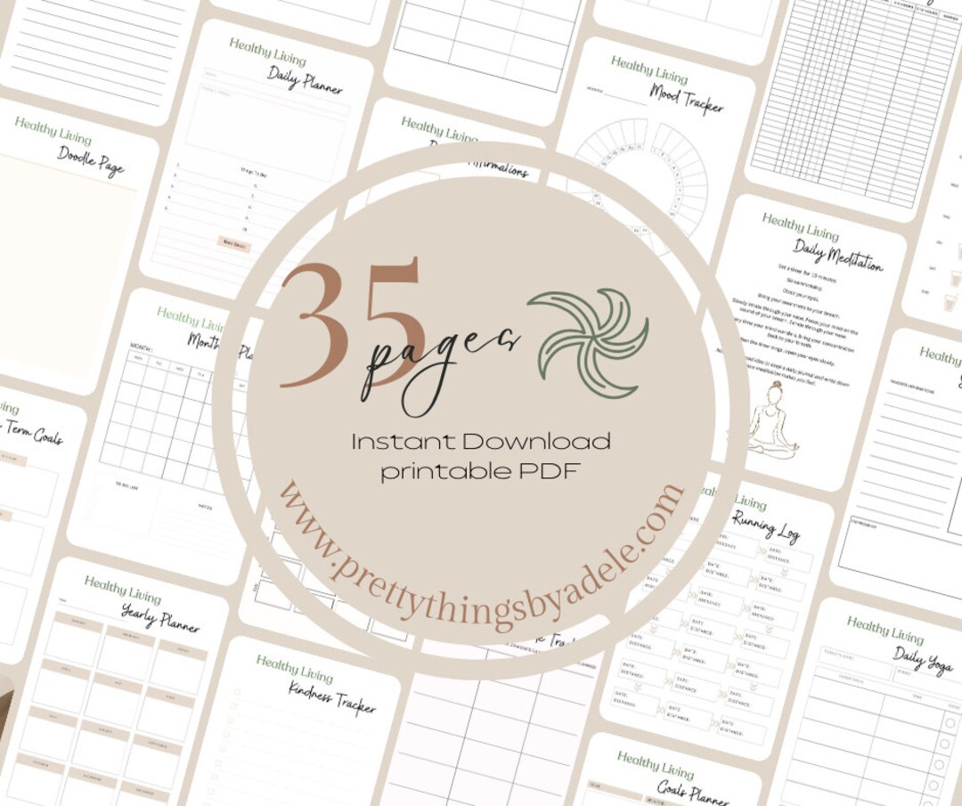 Healthy Living Journal PDF Printable Digital Download - Etsy