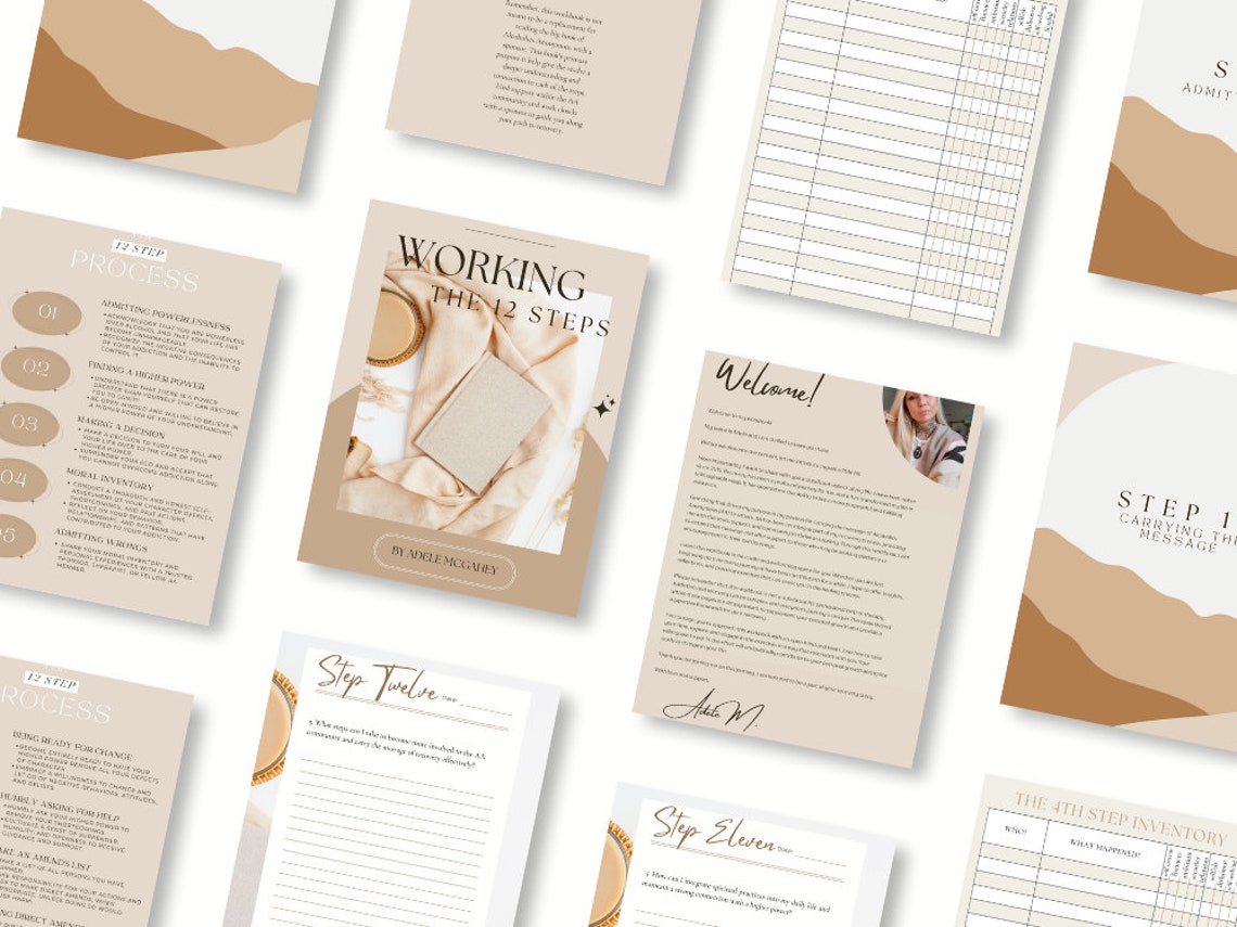 AA 12 Steps Workbook Digital Download Pdf Png How It Works Big Book ...