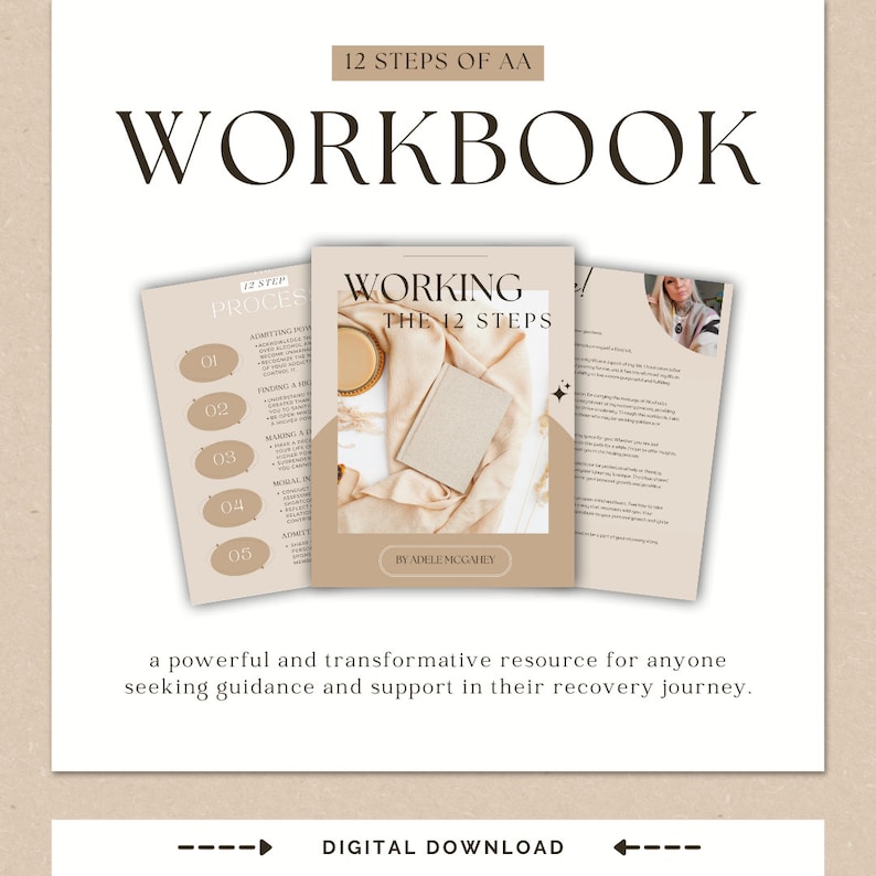 AA 12 Steps Workbook Digital Download Pdf Png How It Works Big Book ...