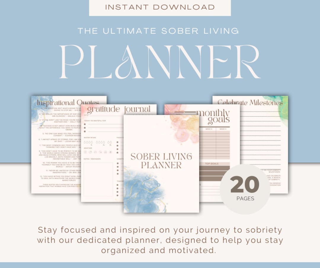 Sober Living Planner Recovery Planner PDF Digital Download Printable ...