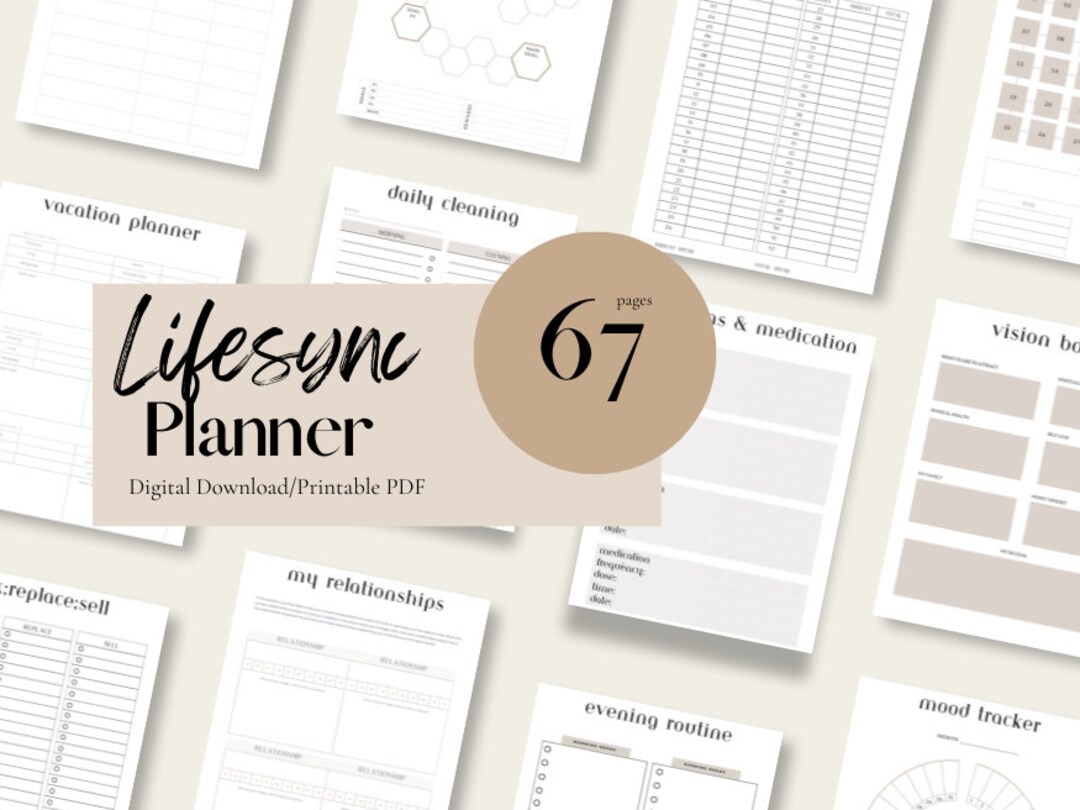 Lifesync Planner Budget Selfcare Tracker Monthly Weekly Printable PDF - Etsy