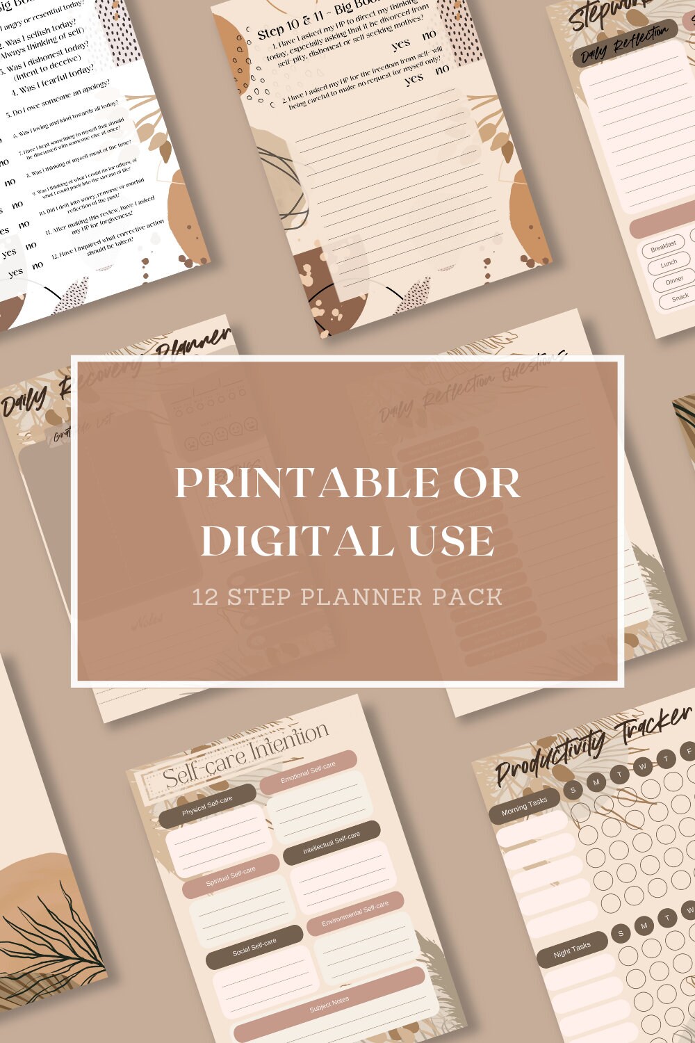 12 Step Recovery Digital Printable Planner PDF A4 AA NA - Etsy