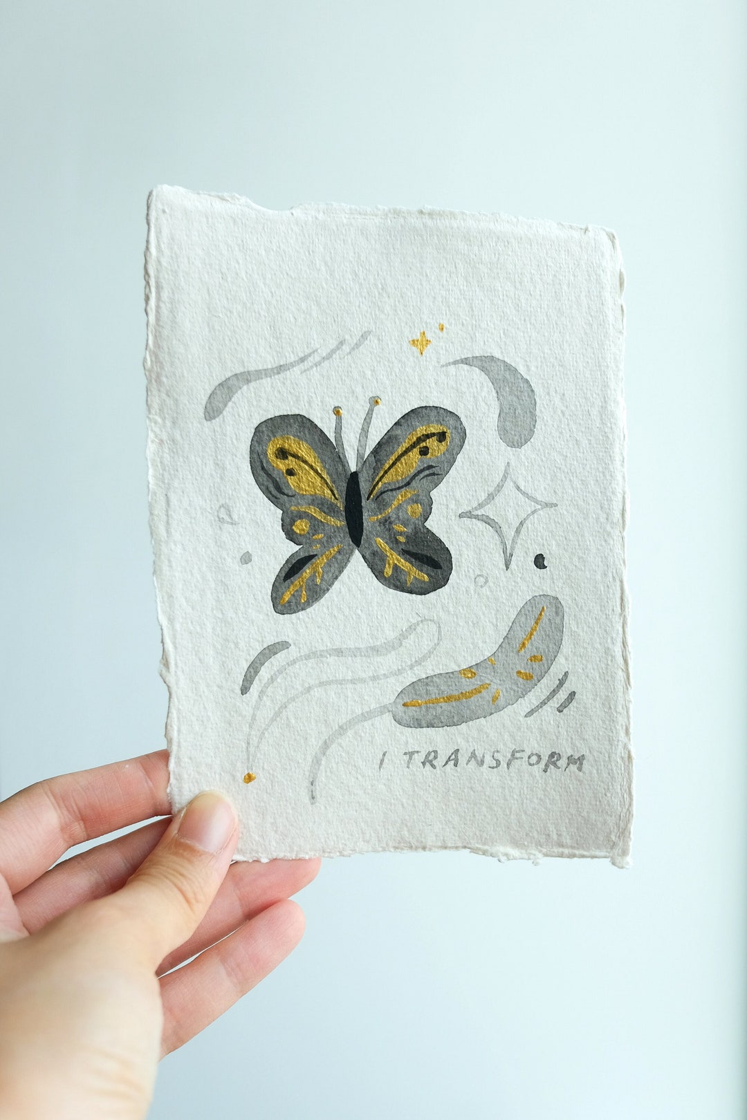 Original Butterfly Ink Painting - Butterfly, Affirmation Art ...