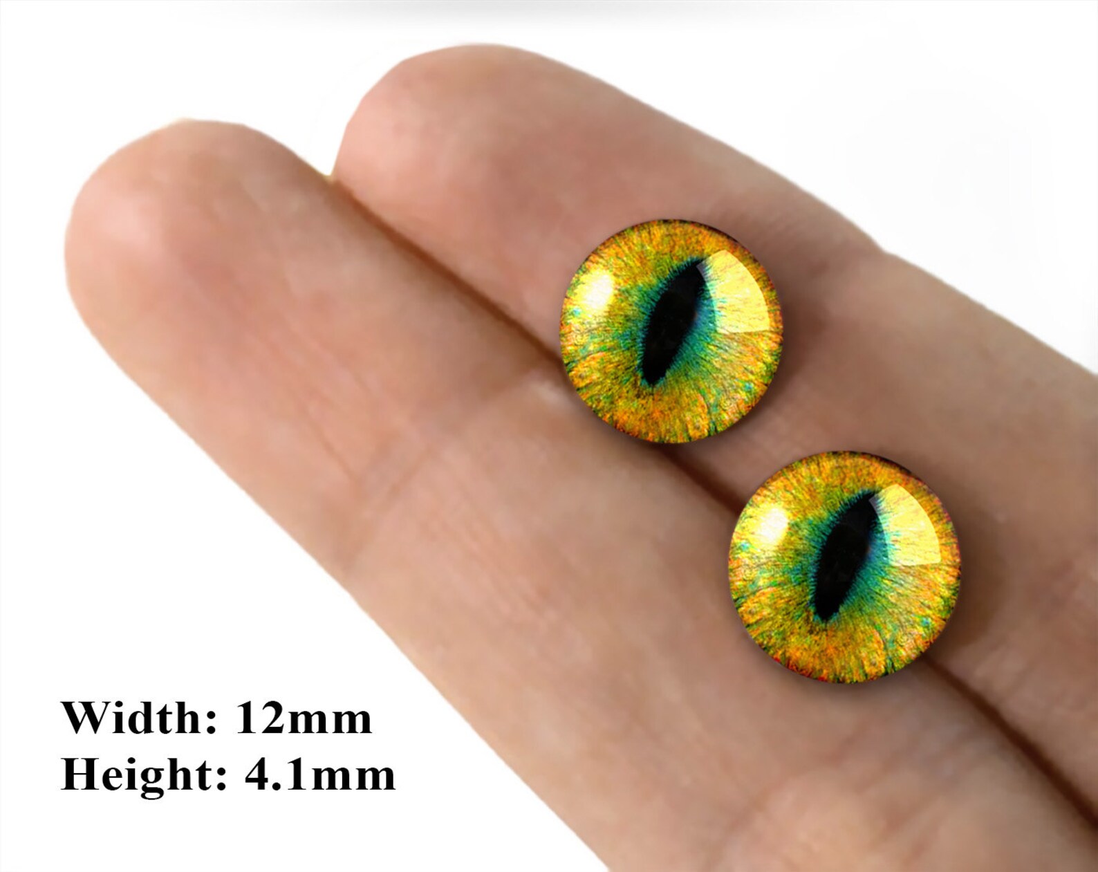 Yellow Snake Eyes Realistic Glass Animal Taxidermy Craft Eyeball Set ...