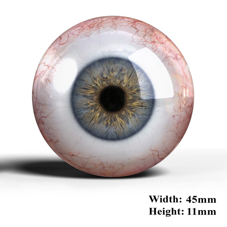 Blue Grey Glass Human Eye - PIXEL FREE - Realistic Human Doll Eyeball ...