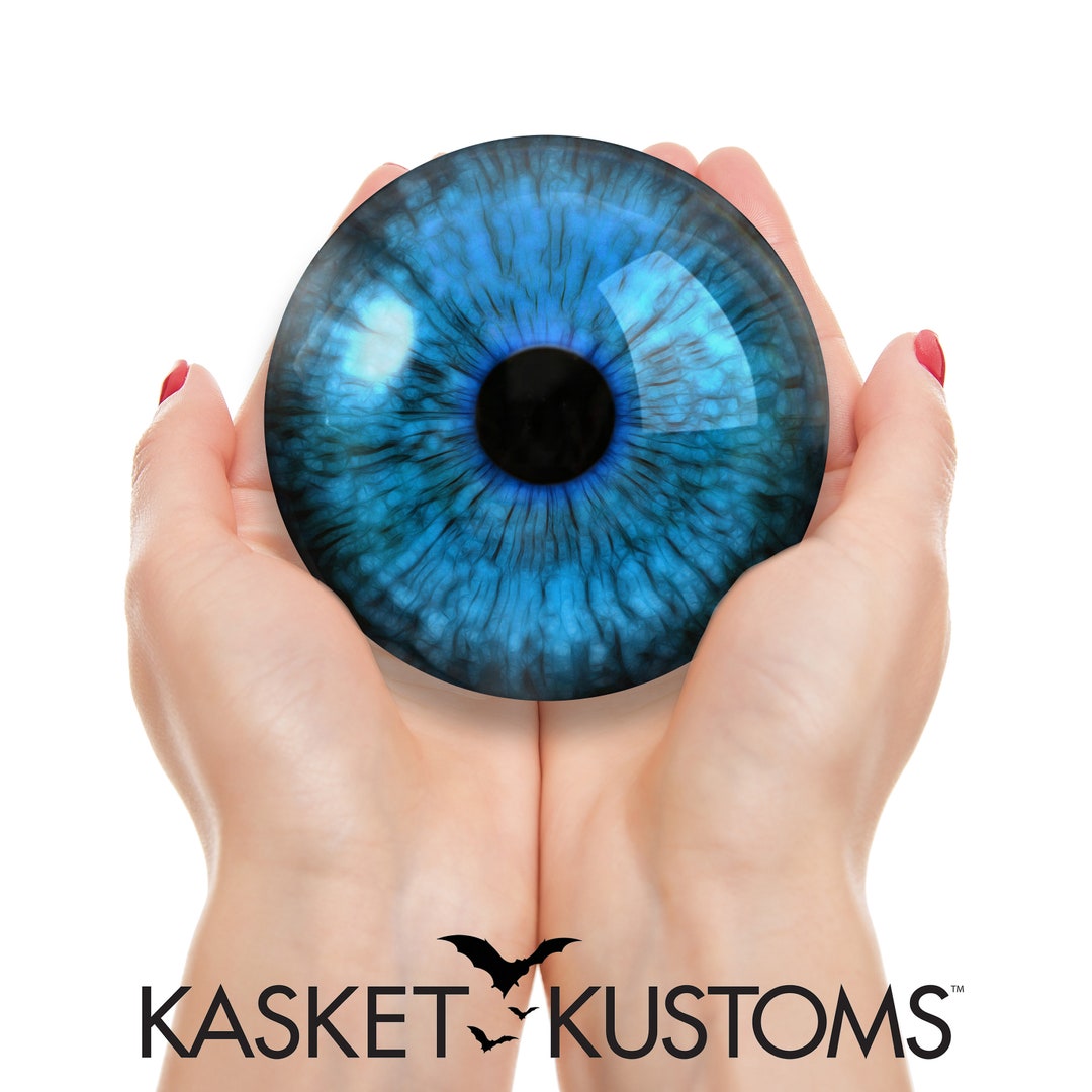 HUGE Ocean Blue Glass Eye - Large Realistic Human Doll Eyeball 80mm 1pc ...