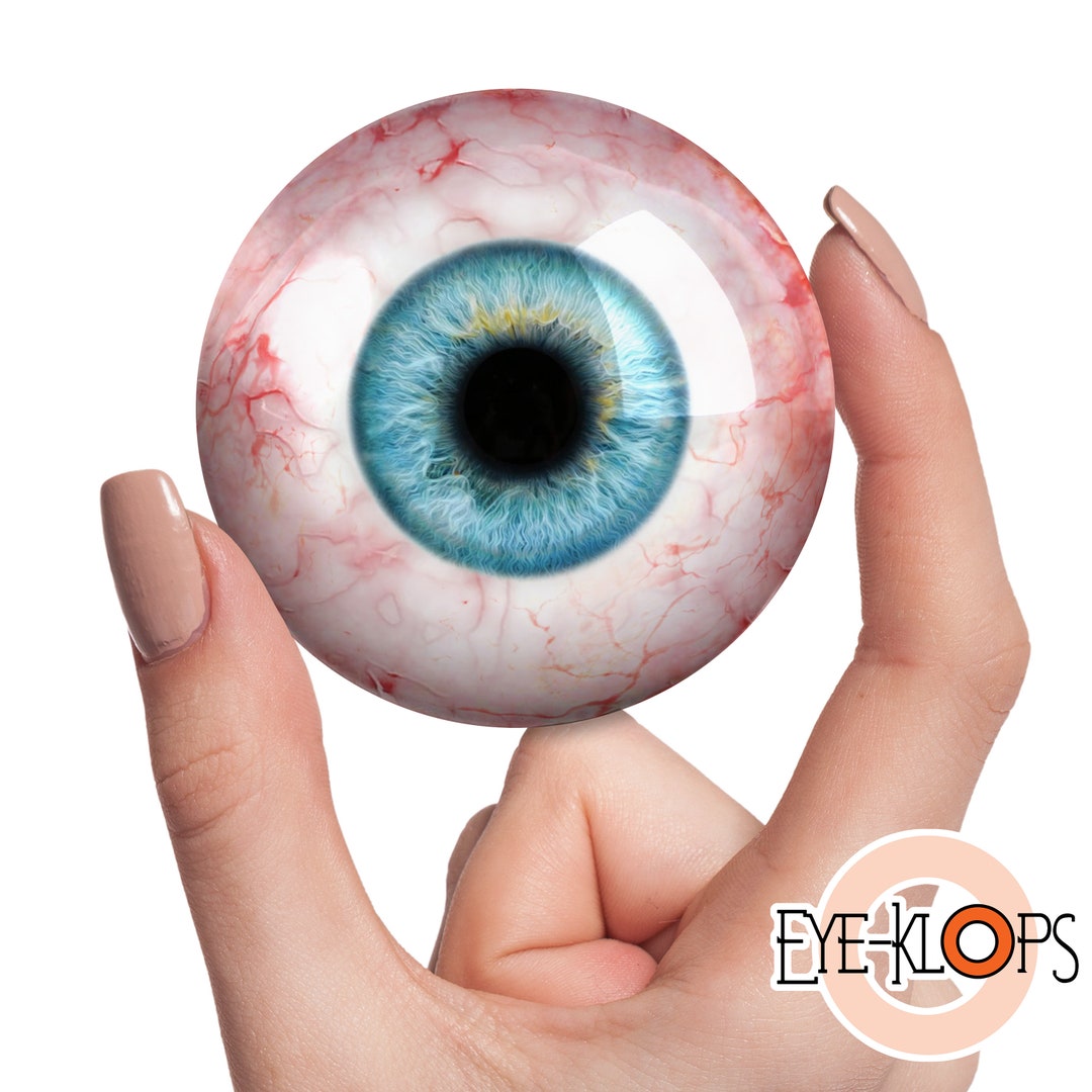 Blue Bloodshot Glass Eye - Extra Large Human Taxidermy Eyeball 70mm 1pc ...