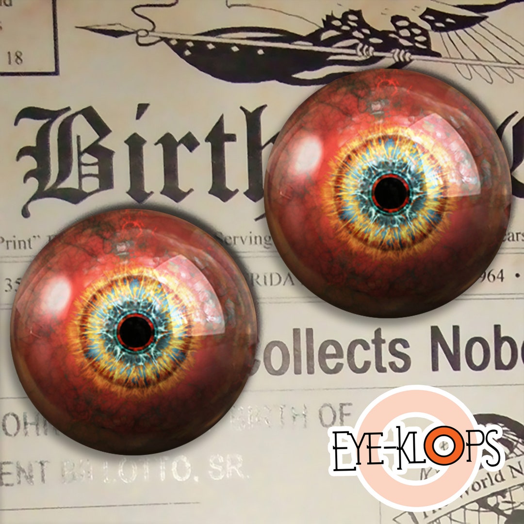 Monster Glass Eyes - Colorful Creature Eyeballs Realistic Taxidermy 2pc ...
