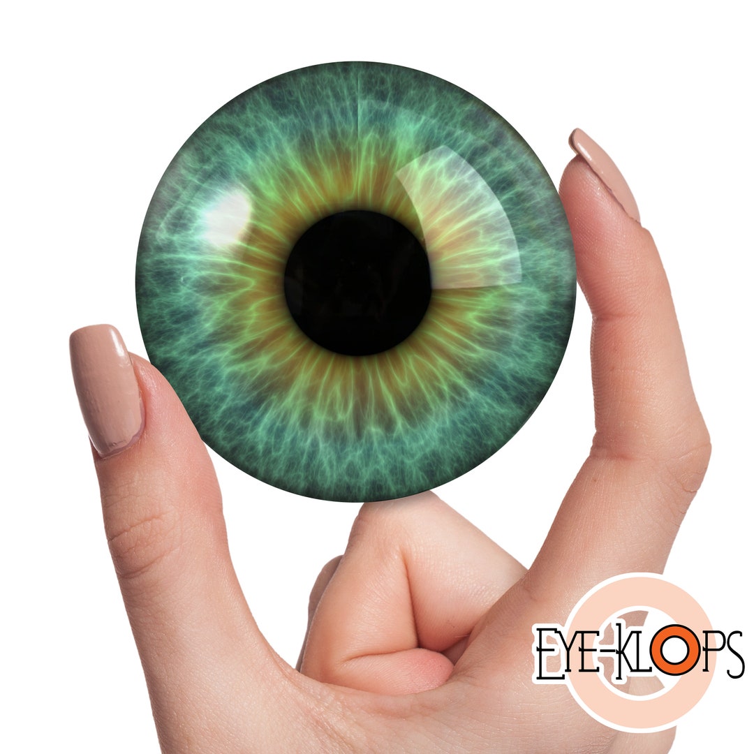 Green Glass Eyeball - Large Realistic Human Doll Taxidermy Eye Iris ...