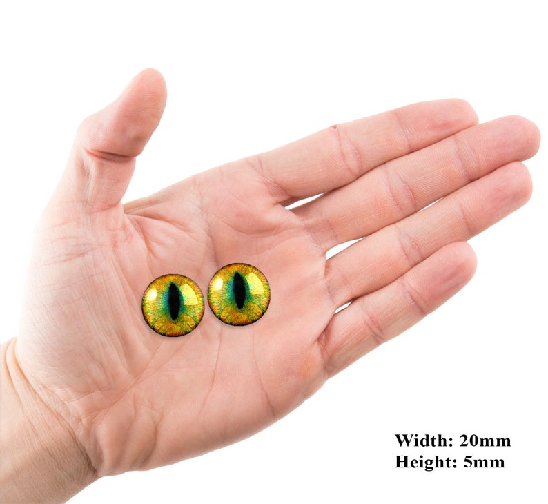 Yellow Snake Eyes Realistic Glass Animal Taxidermy Craft Eyeball Set ...