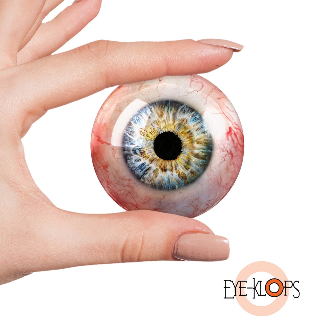 HUGE Human Glass Eye - Large Realistic Bloodshot Taxidermy Eyeball 60mm ...