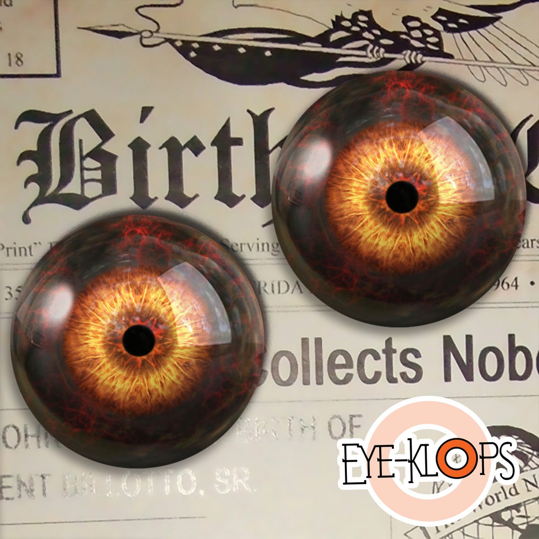Monster Glass Eyes - Colorful Yellow Creature Eyeballs Realistic ...