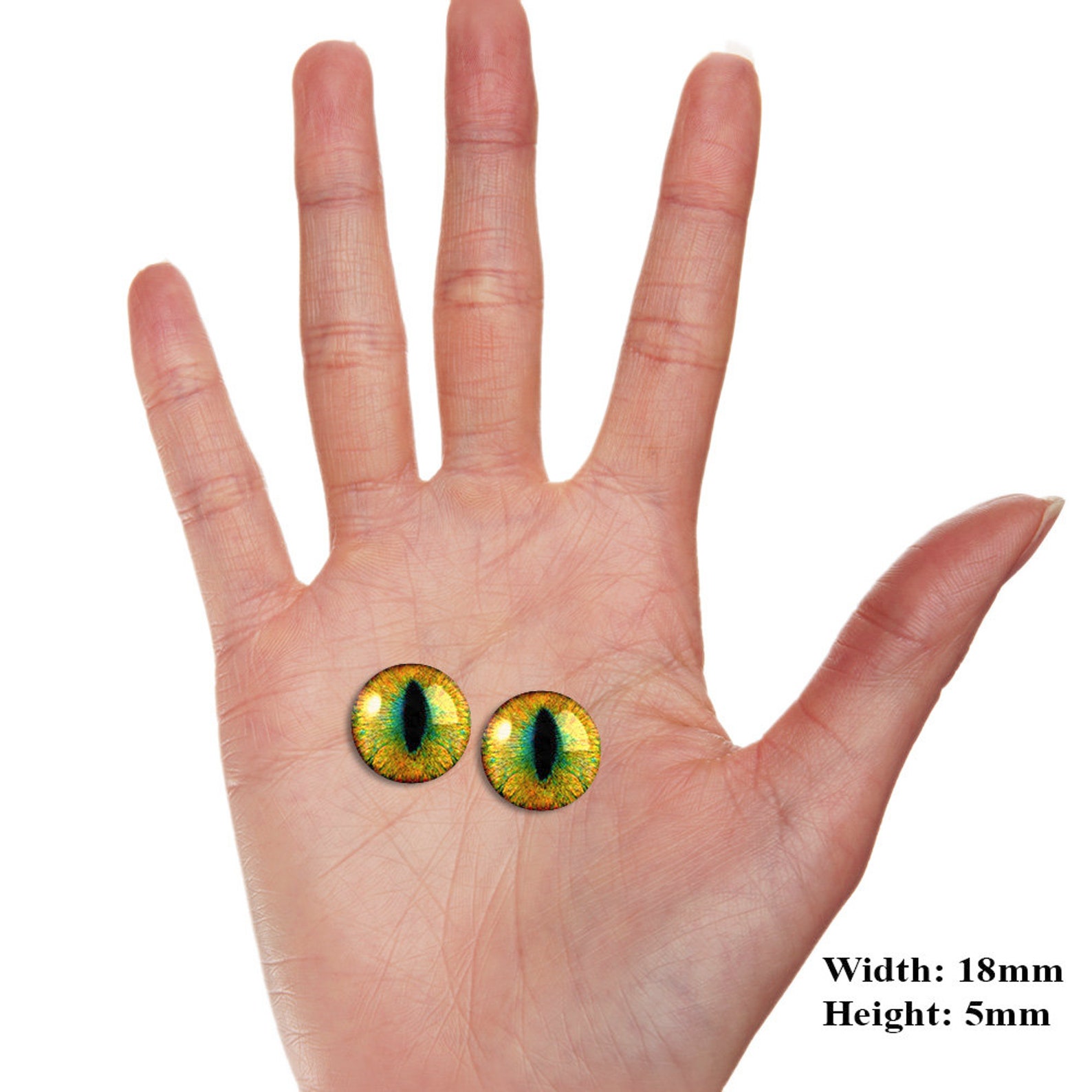 Yellow Snake Eyes Realistic Glass Animal Taxidermy Craft Eyeball Set ...