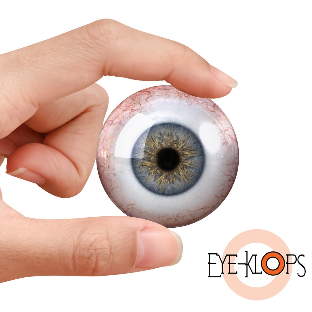 Blue Grey Glass Human Eye - PIXEL FREE - Realistic Human Doll Eyeball ...