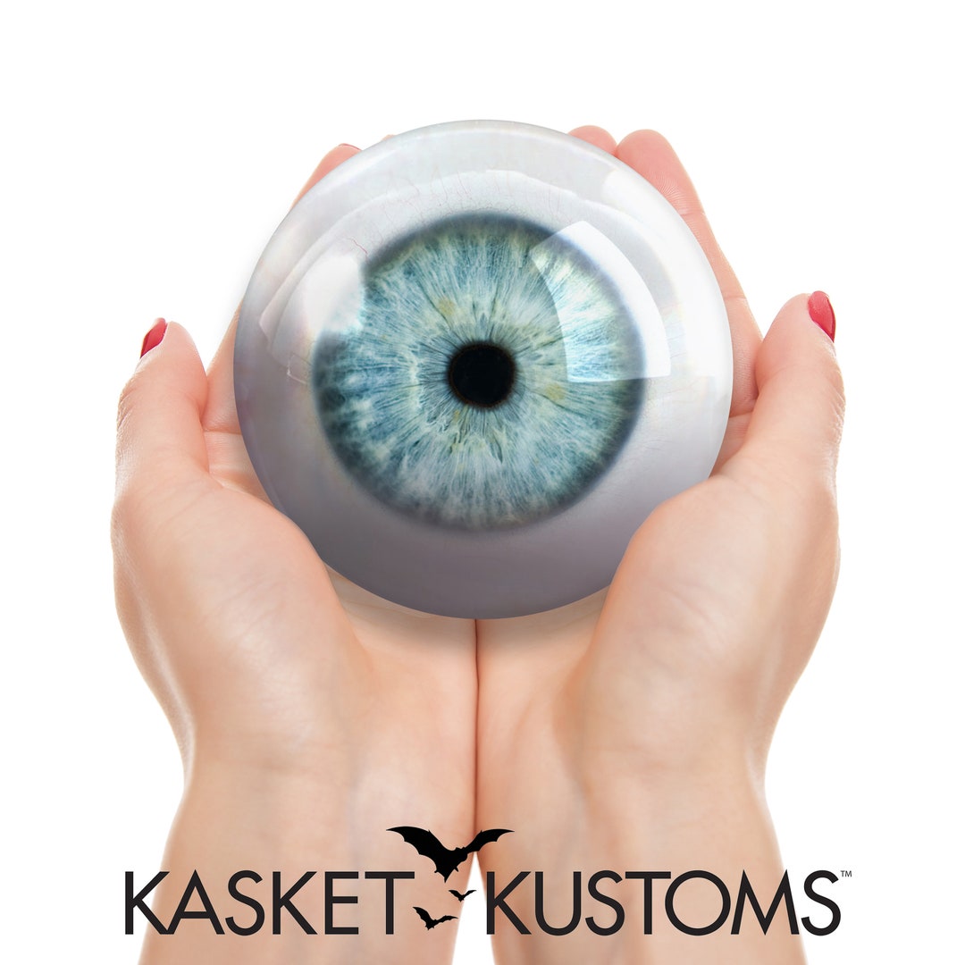 HUGE Ice Blue Glass Eye - Large Realistic Detail Taxidermy Eyeball 80mm ...