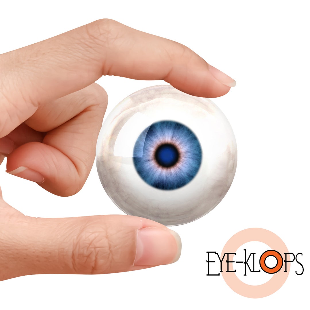 Blind Glass Eye - LARGE Realistic Blue Human Cataract Eyeball 1pc 50mm ...