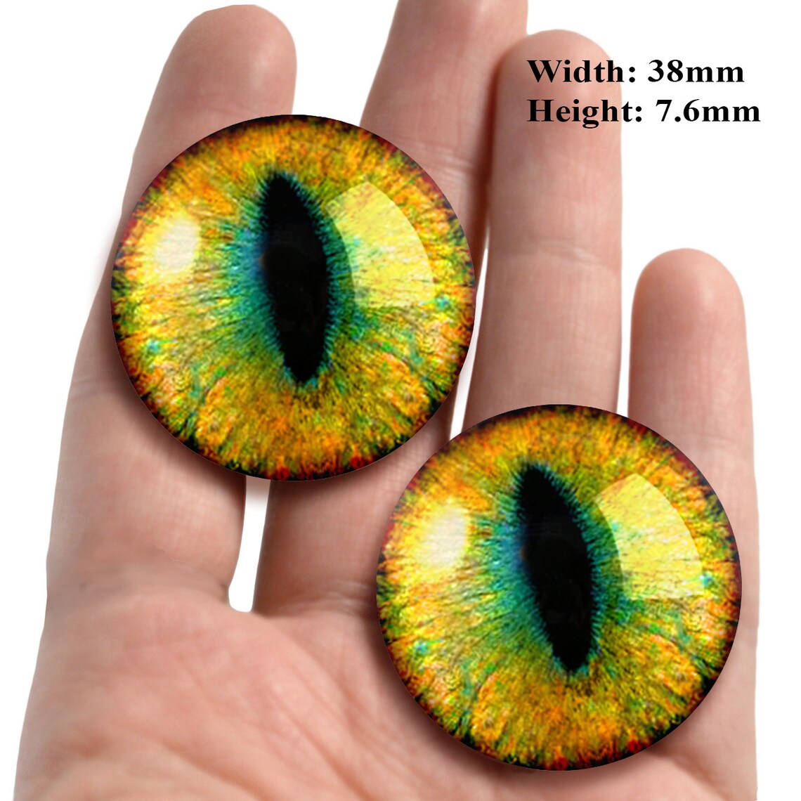 Yellow Snake Eyes Realistic Glass Animal Taxidermy Craft Eyeball Set ...