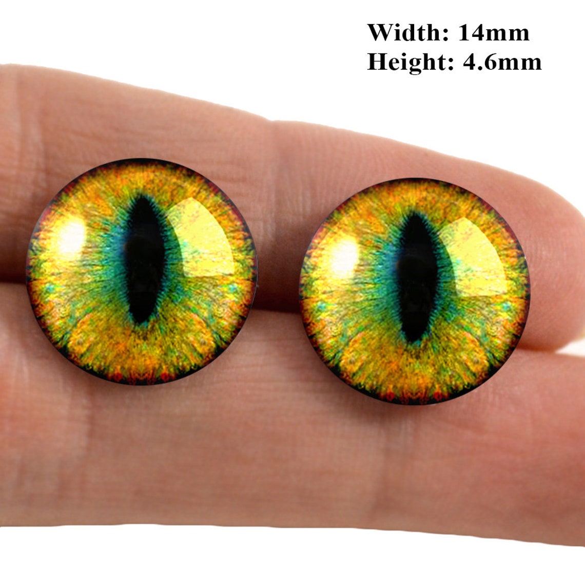 Yellow Snake Eyes Realistic Glass Animal Taxidermy Craft Eyeball Set ...