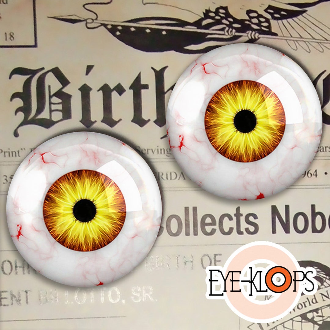 Yellow Glass Monster Eyes Fantasy Creature Halloween Prop Taxidermy ...