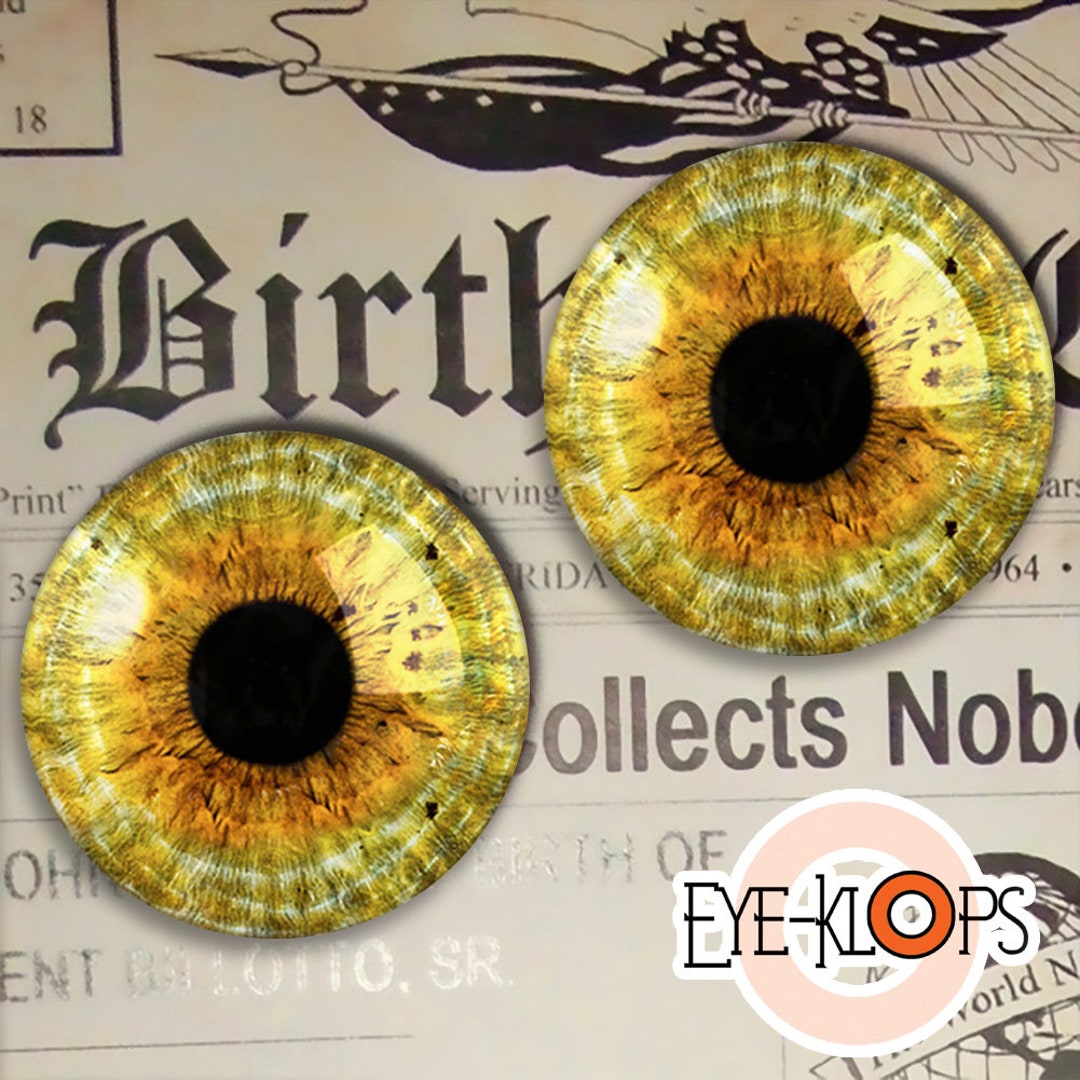 Mustard Yellow Glass Doll Eyes Realistic Human Taxidermy Eyeballs Craft ...