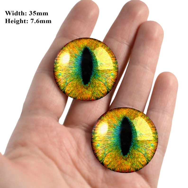 Yellow Snake Eyes Realistic Glass Animal Taxidermy Craft Eyeball Set ...