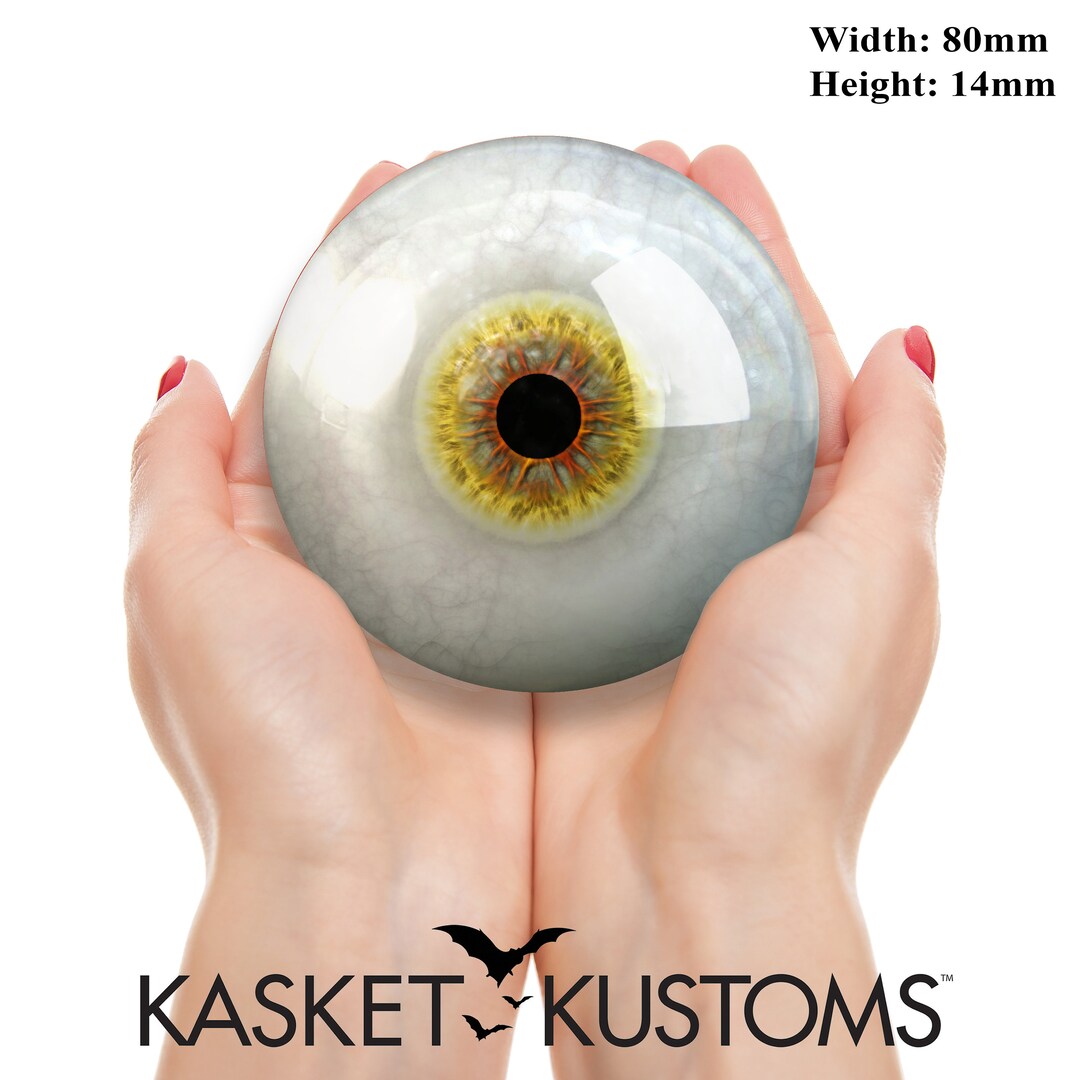 HUGE Exorcist Glass Eye - Yellow Monster Demon Eyeball Large 80mm 1pc ...