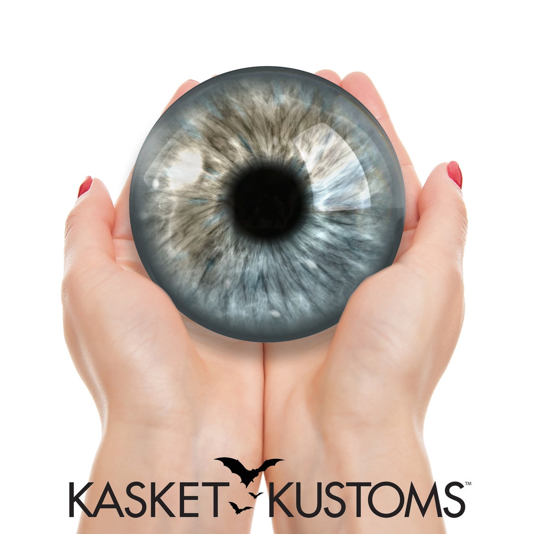 HUGE Gray Blue Glass Eye - Large Realistic Human Cosplay Eyeball 80mm ...