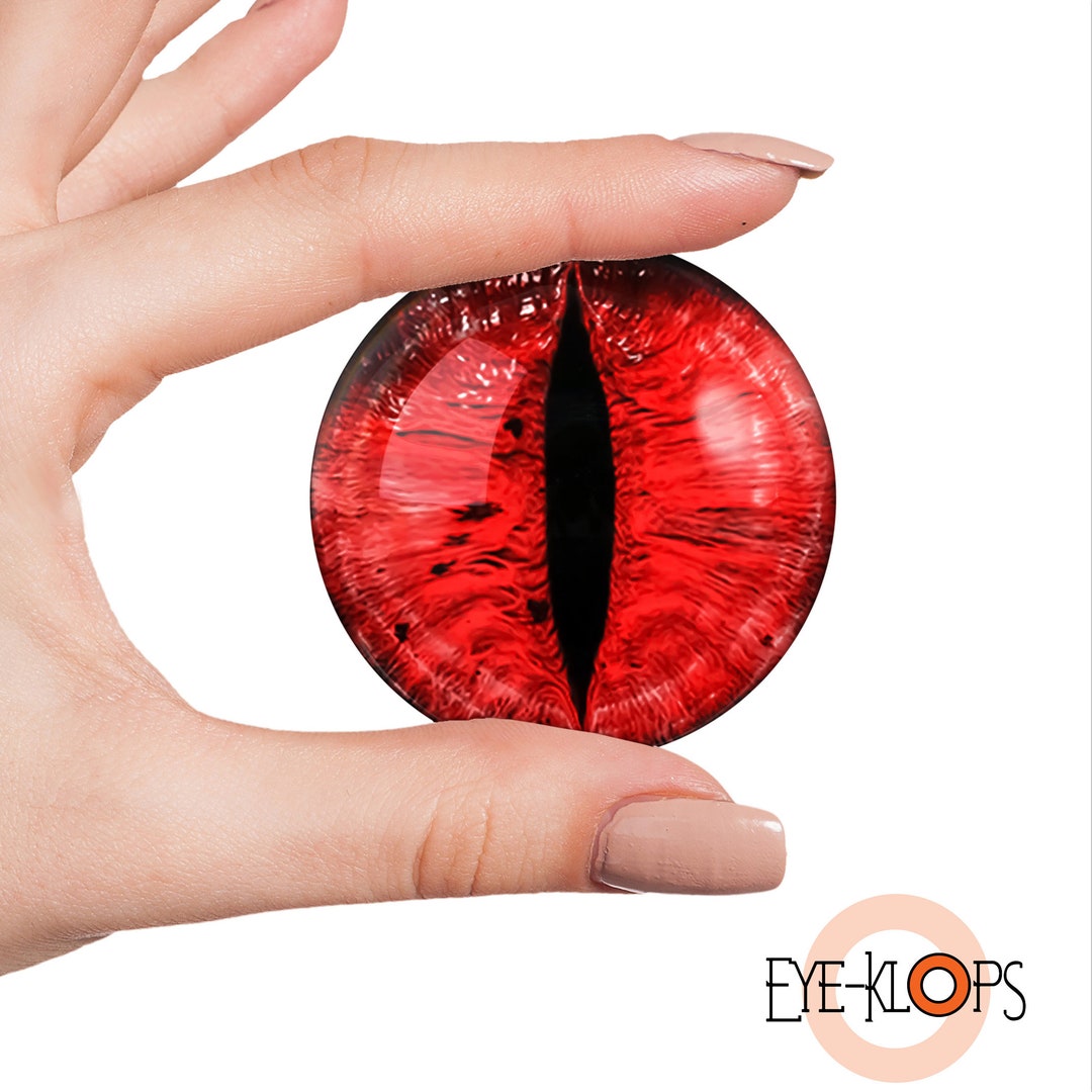 HUGE Red Cat Eye -PIXEL FREE- Realistic Animal Taxidermy Glass Eyeball ...
