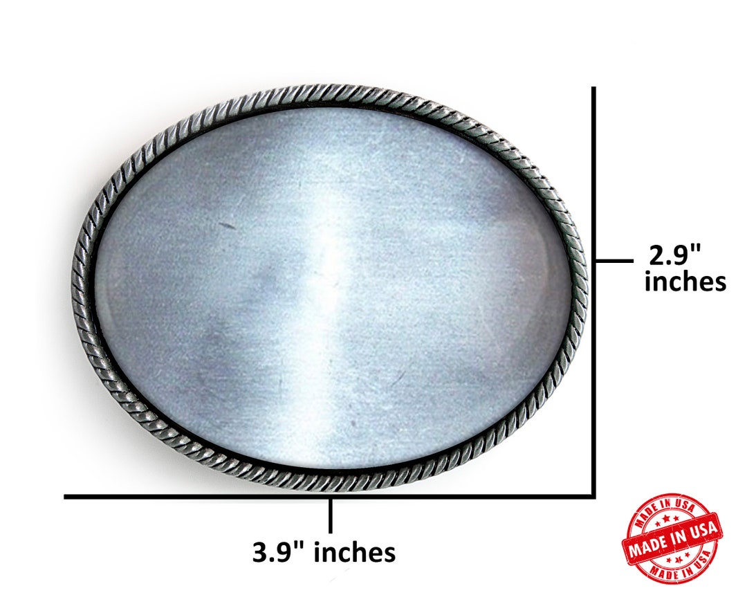 One (1) Belt Buckle Blank Base Recessed Setting Silver Oval Western ...