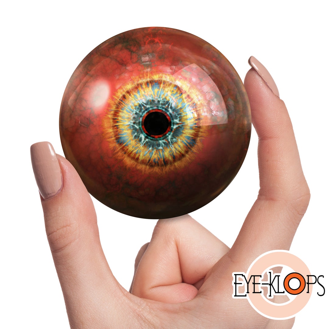 Red Monster Eye Large Realistic Demon Taxidermy Glass Eyeball 70mm Flat ...