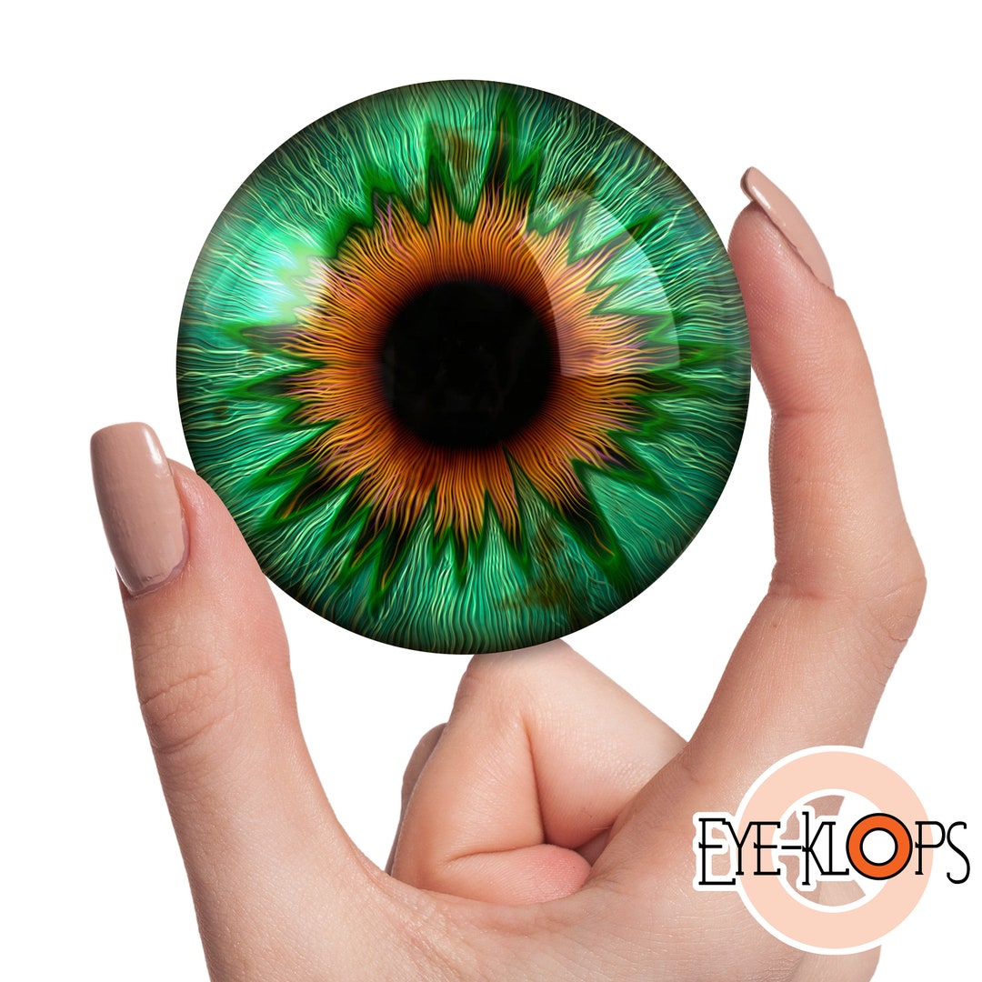 Extreme Macro Green Eye - Large Realistic Taxidermy Glass Eyeball 70mm ...