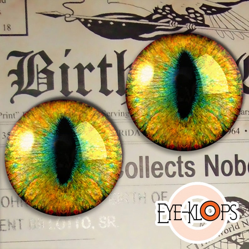 Yellow Snake Eyes Realistic Glass Animal Taxidermy Craft Eyeball Set ...