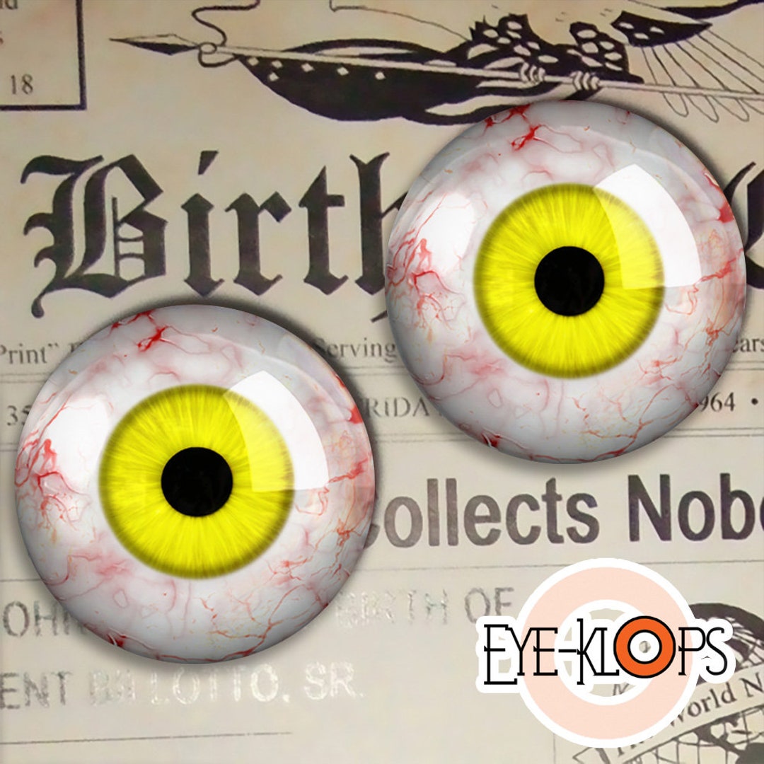 Yellow Monster Glass Eyes - Realistic Halloween Creature Taxidermy ...
