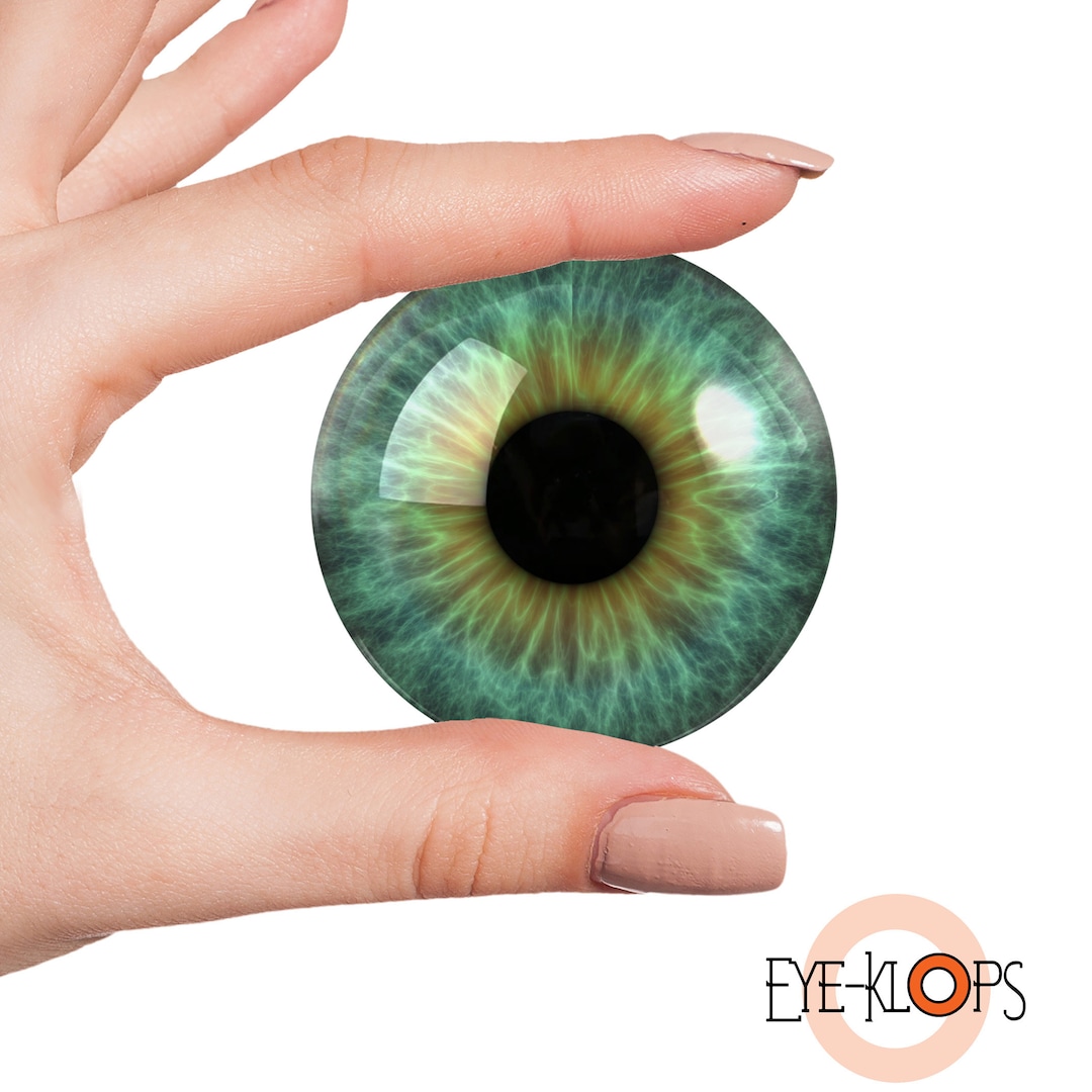 HUGE Green Glass Eye - Large Realistic Human Doll Taxidermy Eyeball 1pc ...