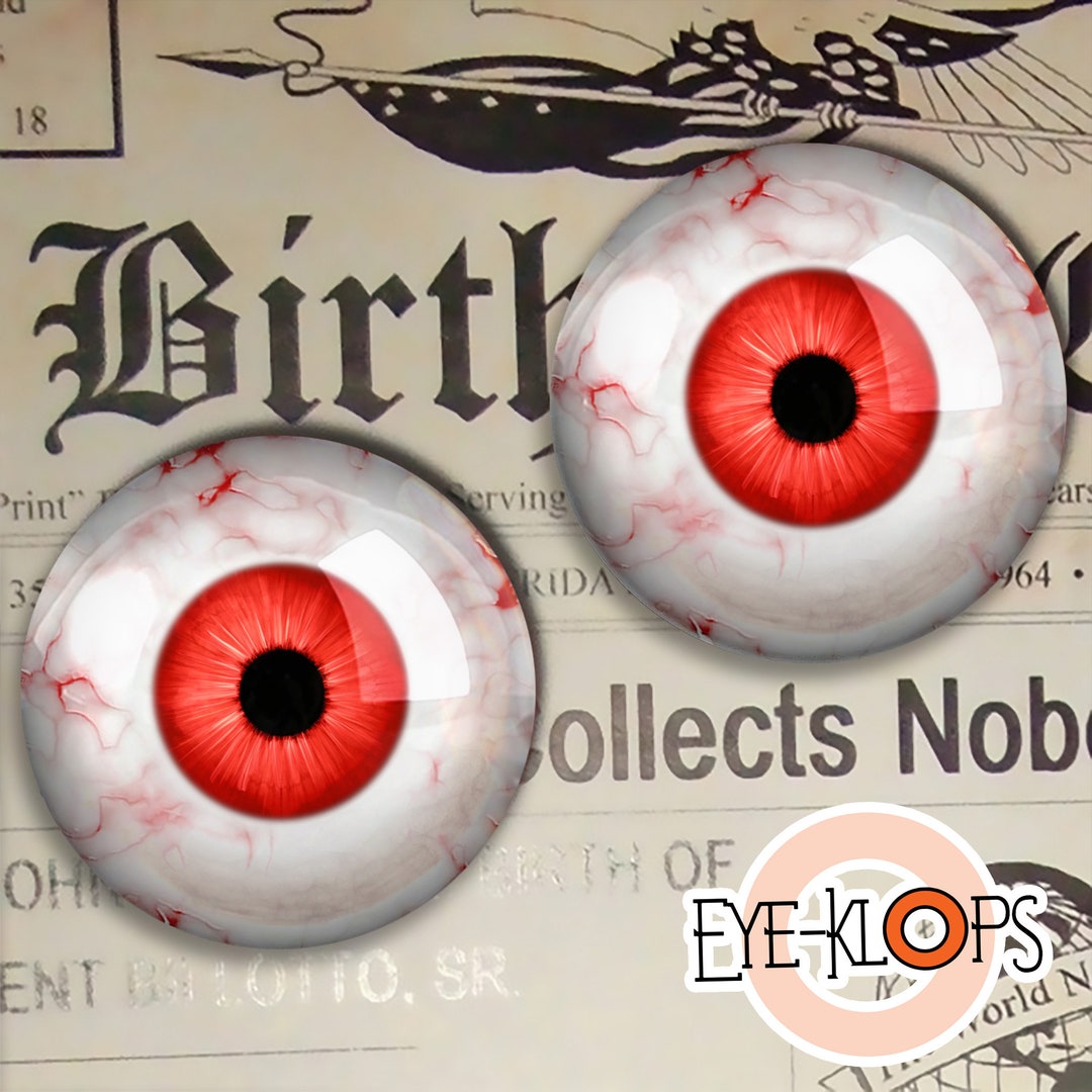Bright Red Monster Eyes -PIXEL FREE- Taxidermy Creature Glass Craft ...