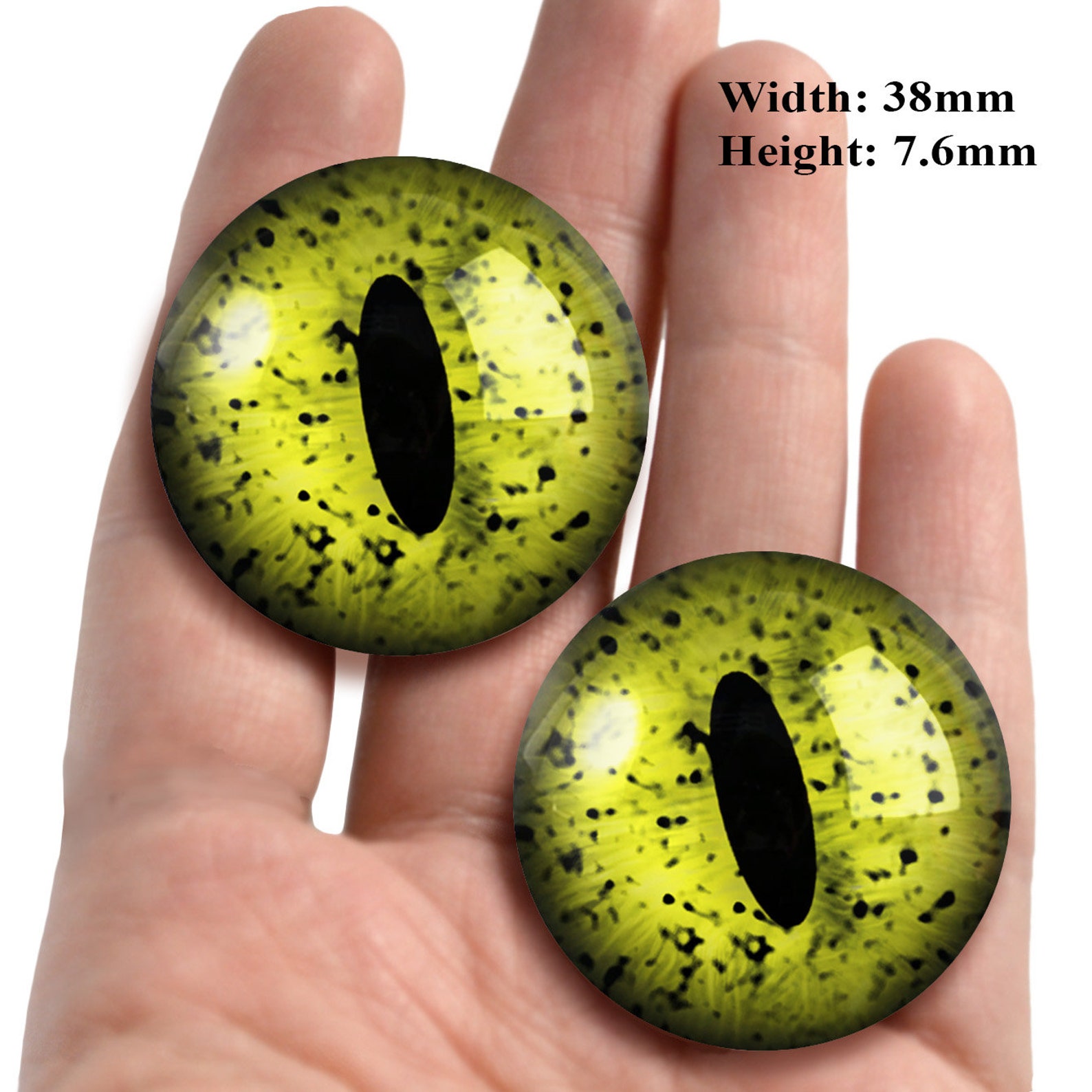 Green Speckled Frog Eyes Realistic Glass Animal Taxidermy Craft Eyeball ...