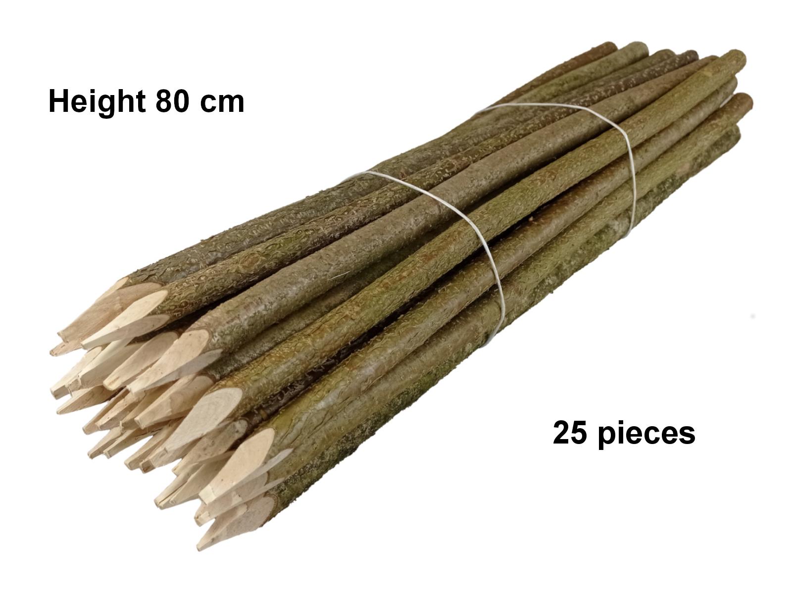Walnut Wood Garden Fence Posts: Natural Pointed Pegs (height 80cm 25 ...