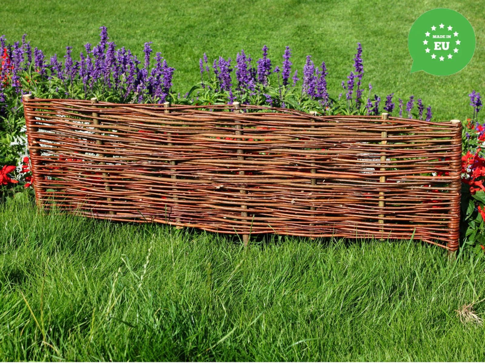 Rustic Wicker Garden Fence: Natural Willow Border - 40cm Height - Etsy