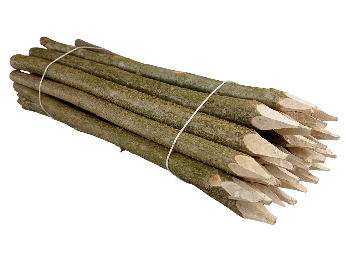 Walnut Wood Garden Fence Posts: Natural Pointed Pegs (height 80cm 25 ...