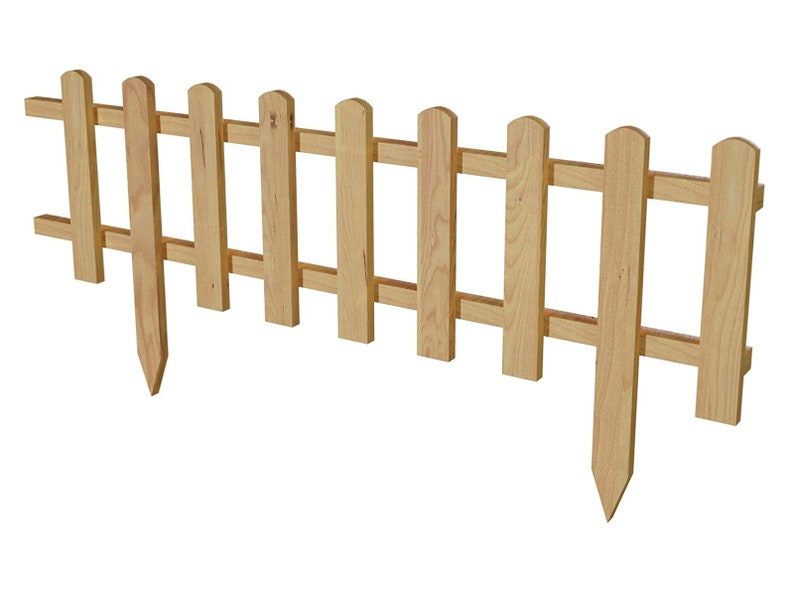 Pine Wood Picket Fence Panel: Garden Border, Easy Install - Etsy