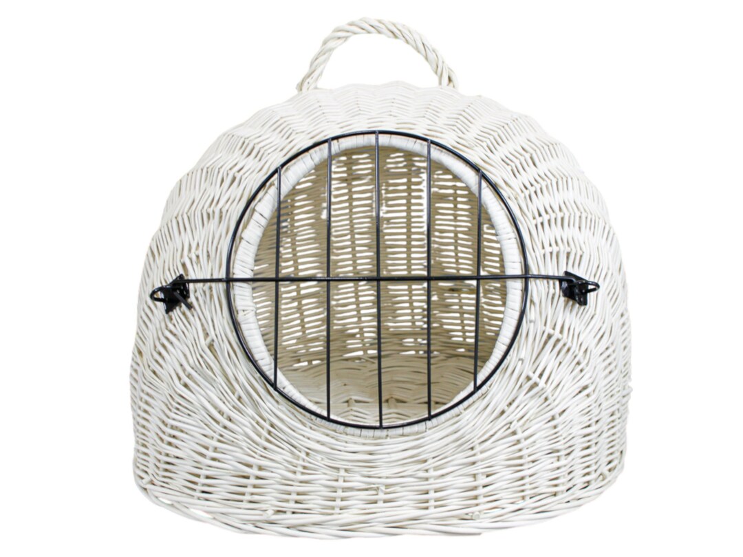 Animal Carrier Transporter for Cats and Dogs Wicker Transporter Natural ...
