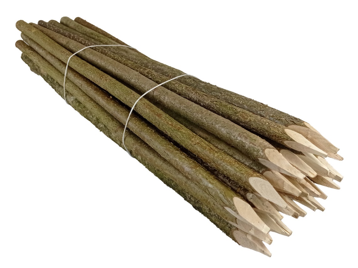Walnut Wood Garden Fence Posts: Natural Pointed Pegs (height 80cm 25 ...