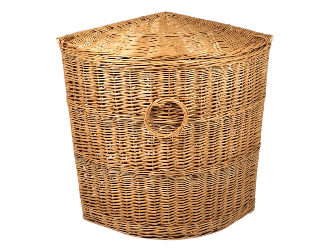 Triangular Laundry Basket Made of Natural Wicker | 80L | Handmade ...