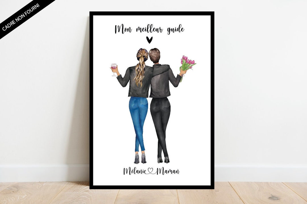 Personalized Mother Daughter Portrait - Mother's Day Gift, Mom's ...